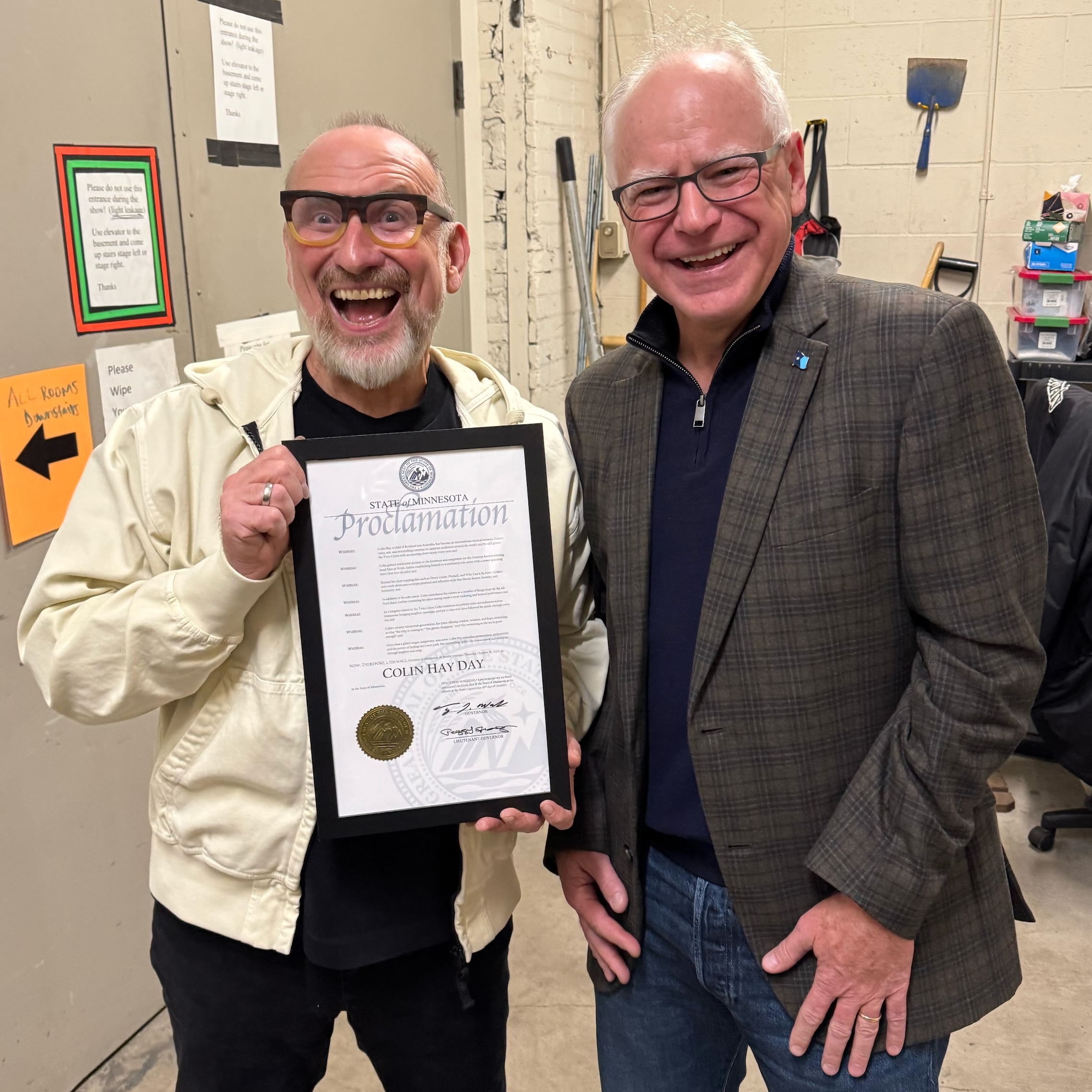 Minnesota Colin Hay Day Proclamation - Colin Hay
